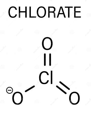 Chlorate Anion Molecule, Chemical Structure. Skeletal Formula Stock ...