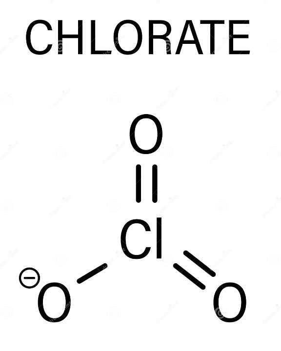 Chlorate Anion Molecule, Chemical Structure. Skeletal Formula Stock ...