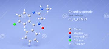 Chlordiazepoxide Molecule, Molecular Structures, Benzodiazepine, 3d ...