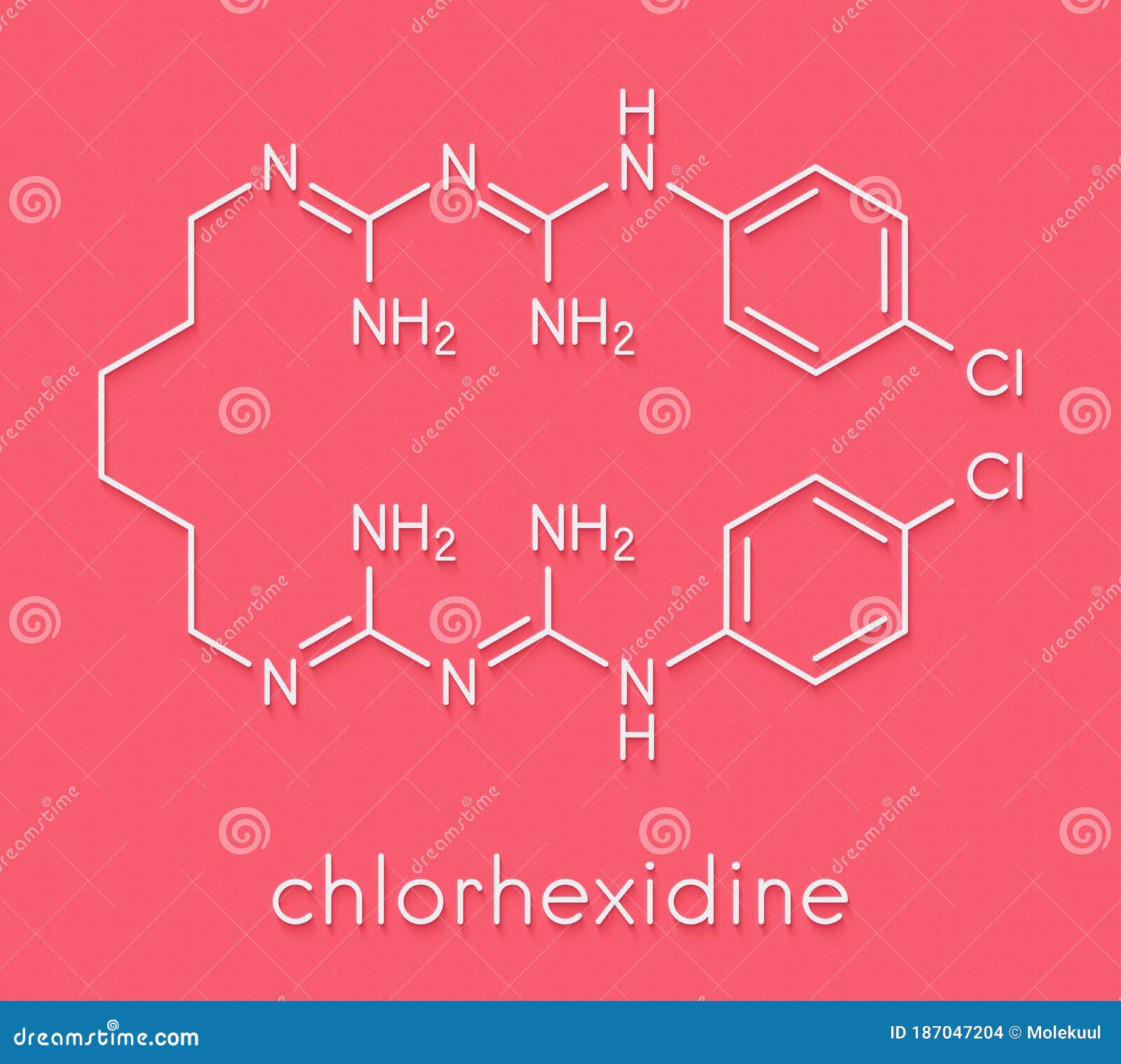 Chlorhexidine Antiseptic Molecule, Chemical Structure Royalty-Free ...