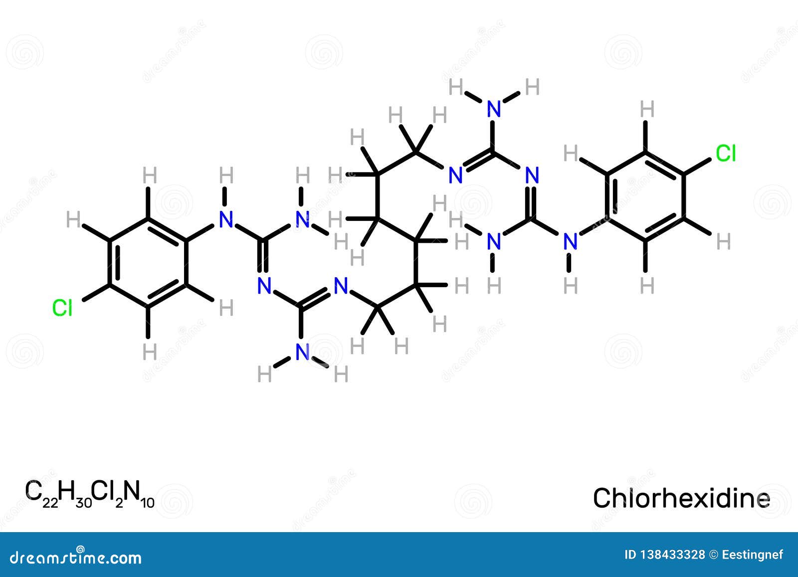 Chlorhexidine Antiseptic Structural Formula. Vector Illustration Stock ...