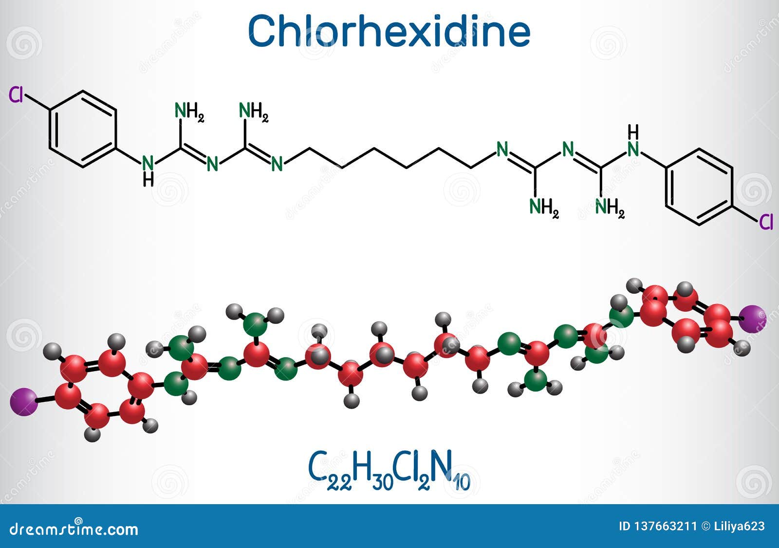 Chlorhexidine Antiseptic Molecule. Skeletal Formula. Stock Photo ...