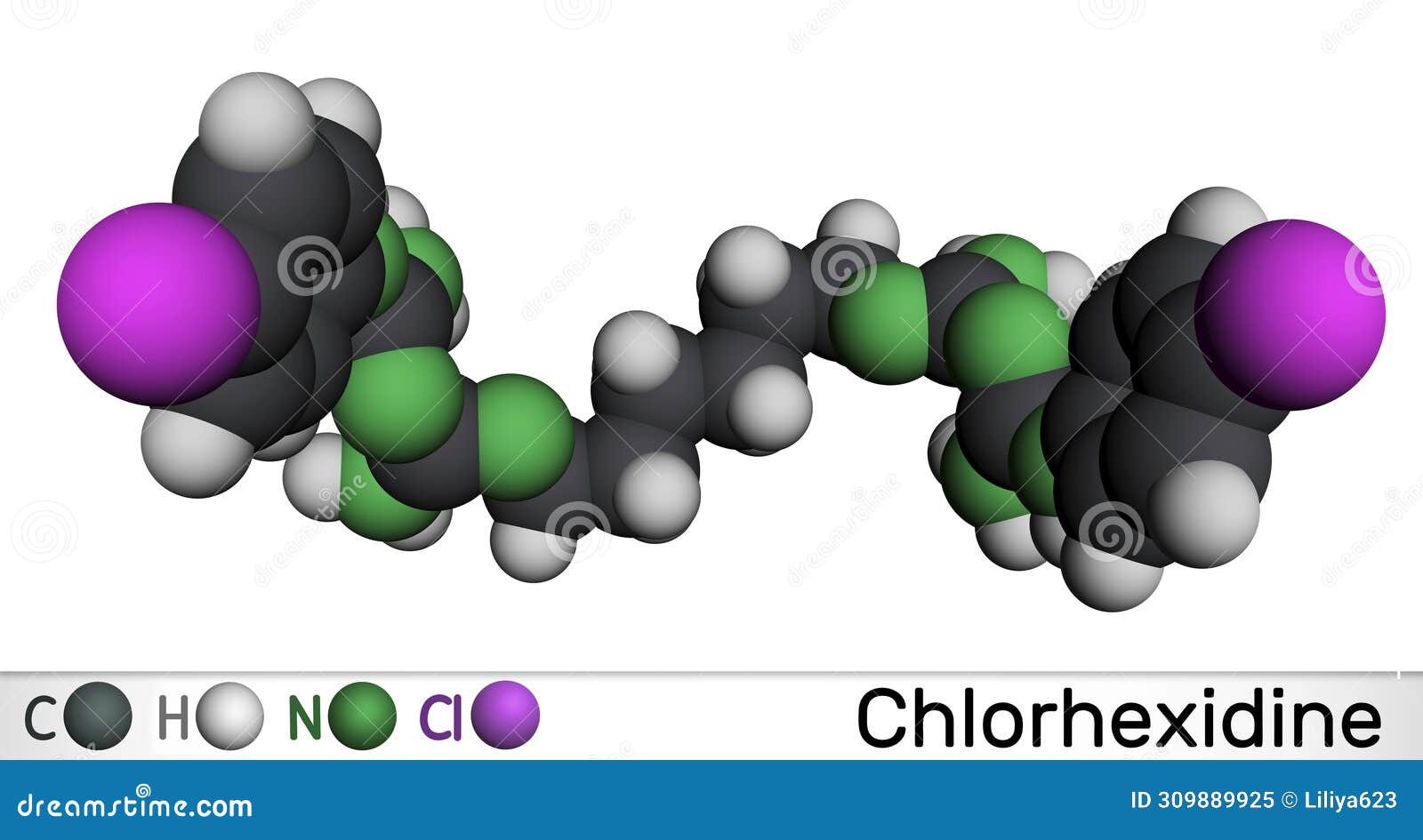 Chlorhexidine Disinfectant And Antiseptic Drug Molecule. Skeletal ...