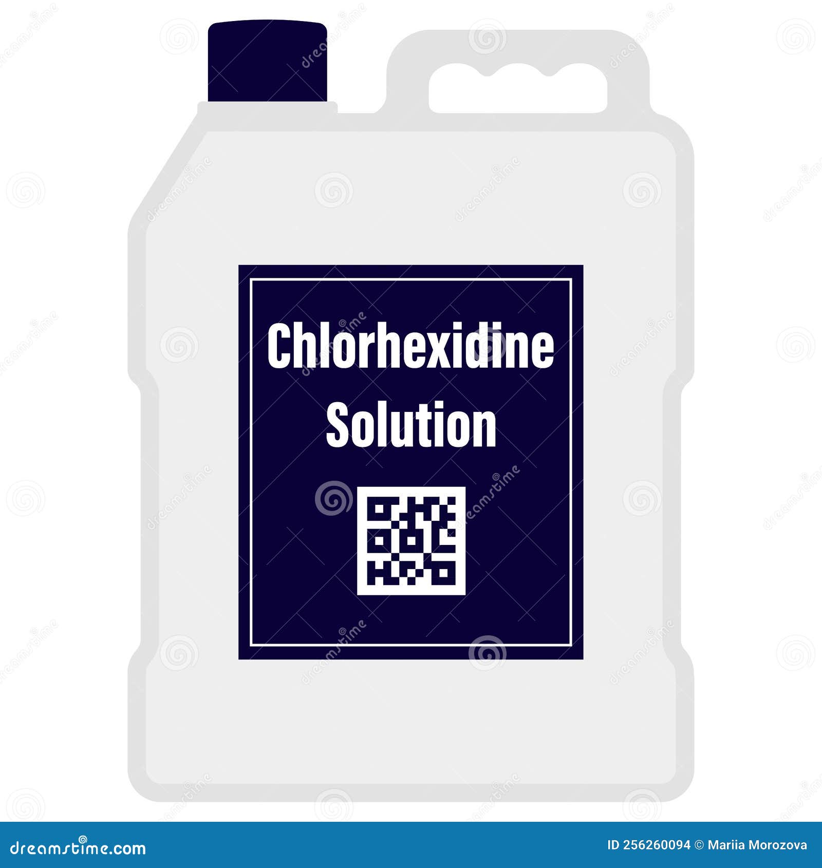 Chlorhexidine Solution In Big White Plastic Bottle Vector Illustration ...