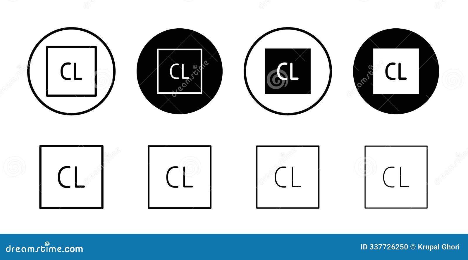 Chlorine Bleach Icon Logo Symbol Outline Set Vector Illustration ...