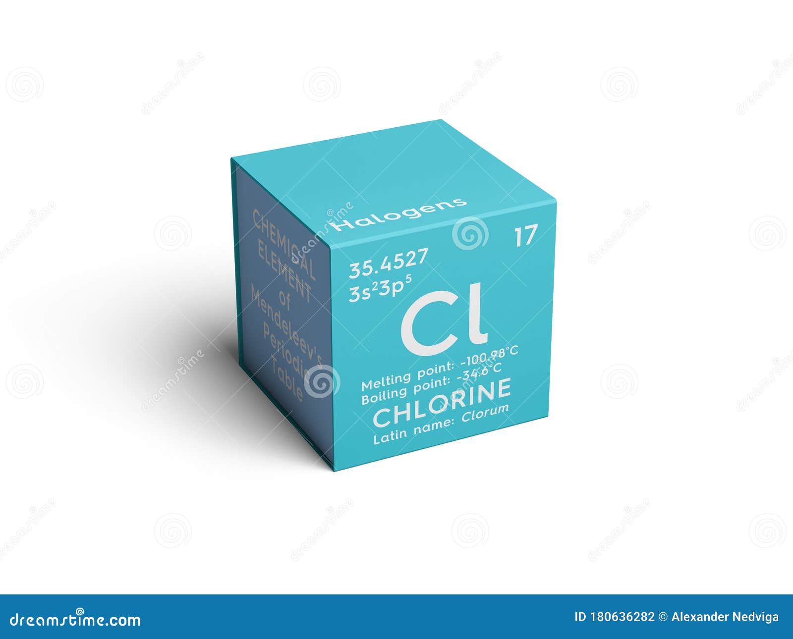 Chlorine. Clorum. Halogens. Chemical Element of Mendeleev S Periodic ...