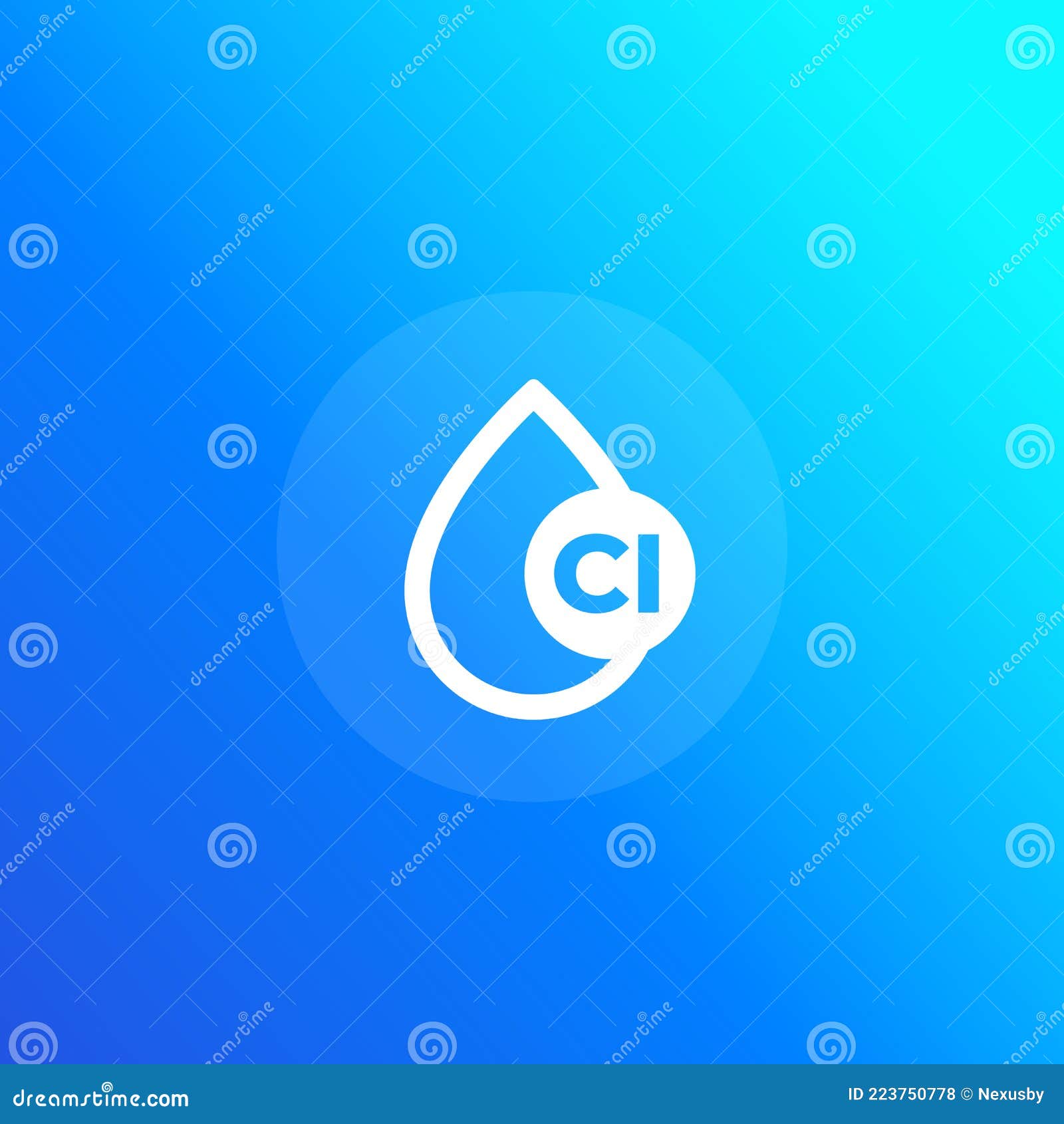 Chlorine icon with a drop stock vector. Illustration of acid - 223750778
