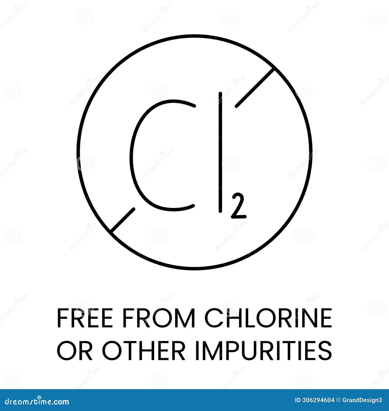 Without Chlorine and Other Impurities Water Line Vector Icon with ...