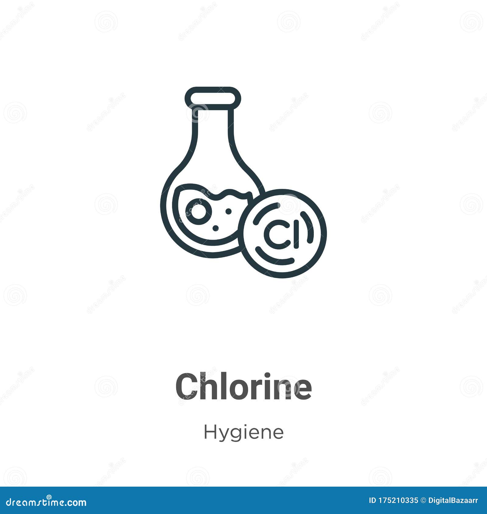 Chlorine Outline Vector Icon. Thin Line Black Chlorine Icon, Flat ...