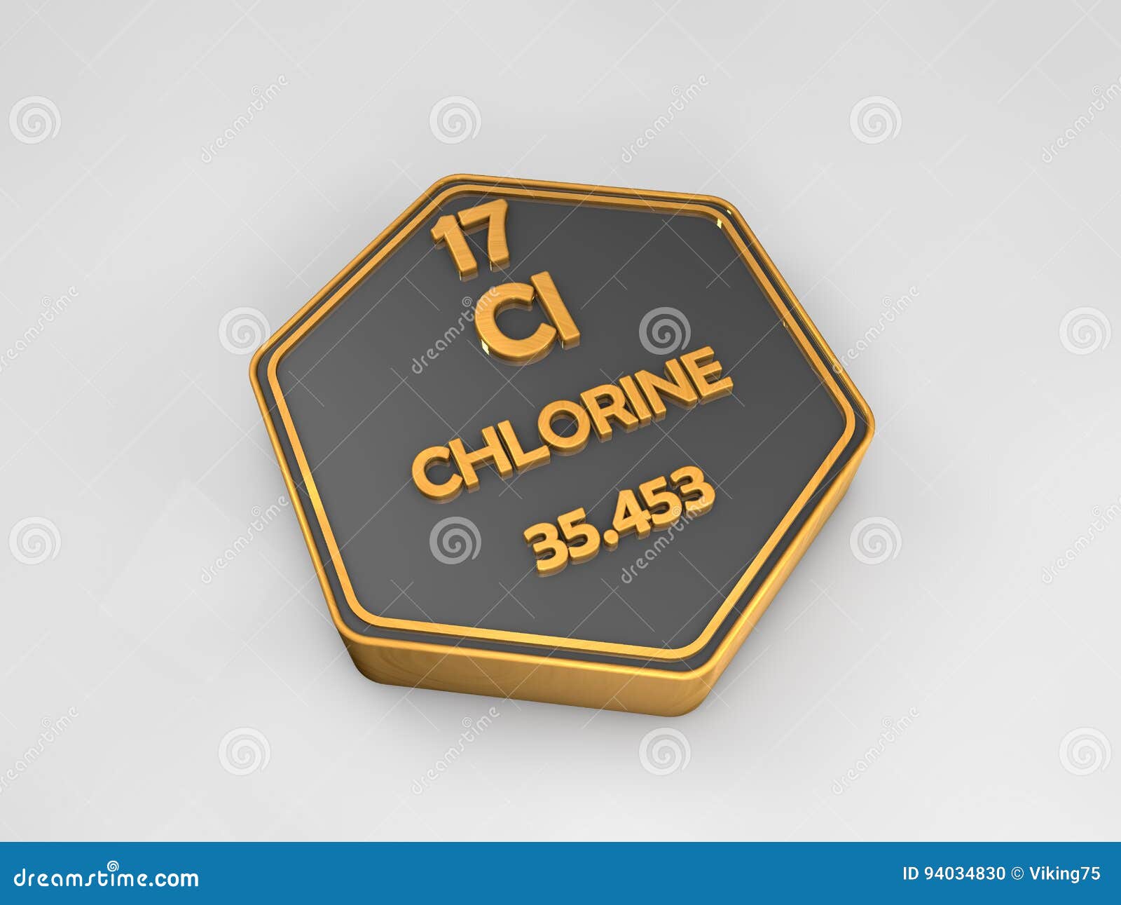 Chlorine - S - Chemical Element Periodic Table Hexagonal Shape Stock ...