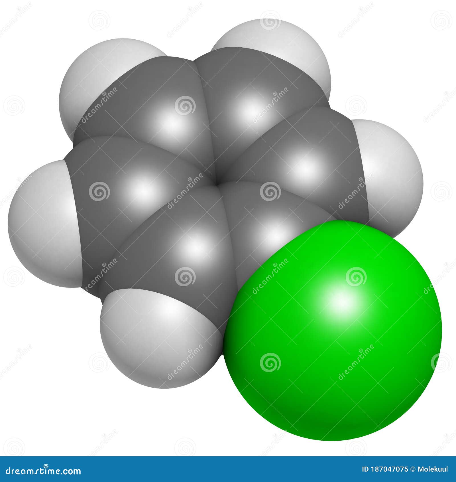 Chlorobenzene Industrial Solvent Molecule Stock Image - Image of atoms ...