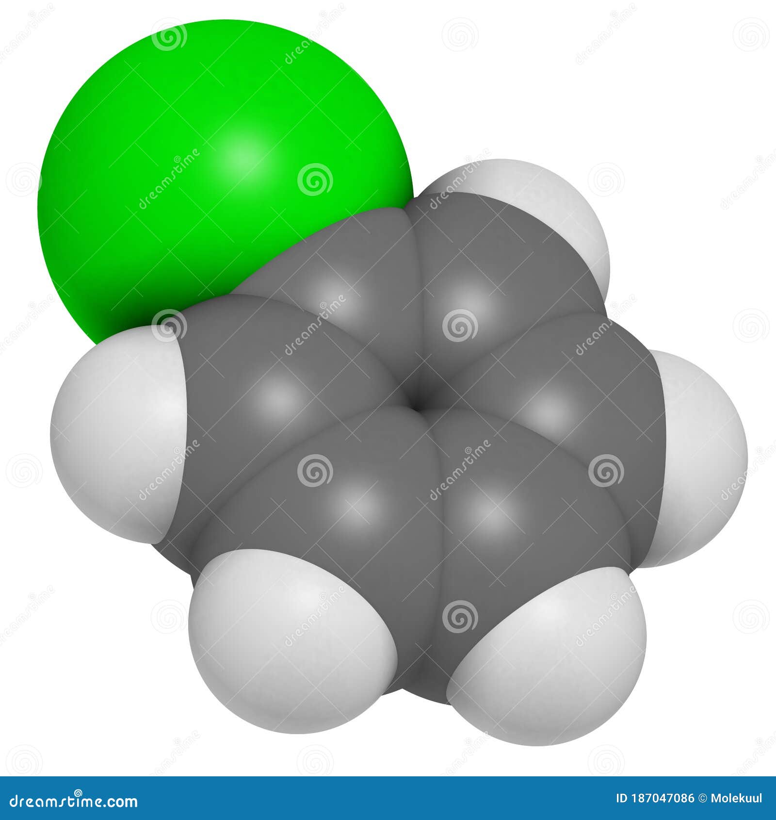 Chlorobenzene Industrial Solvent Molecule Stock Photo - Image of model ...