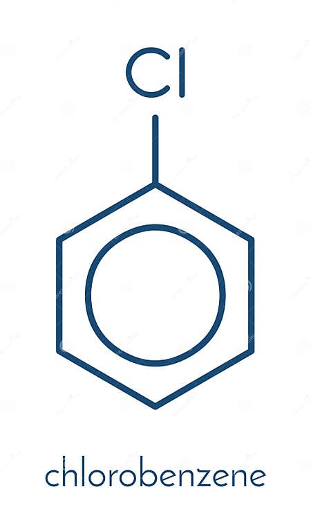Chlorobenzene Industrial Solvent Molecule. Skeletal Formula. Stock ...