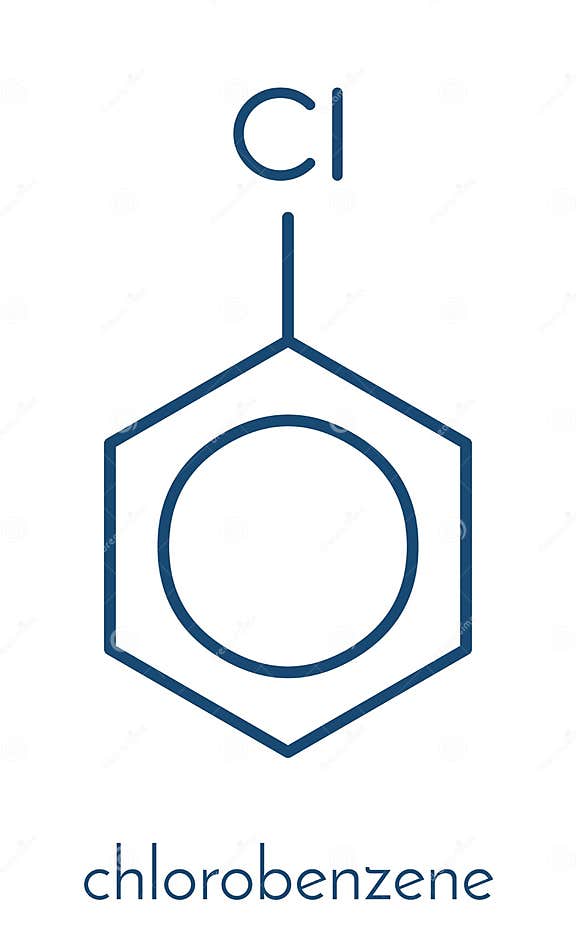 Chlorobenzene Industrial Solvent Molecule. Skeletal Formula. Stock ...
