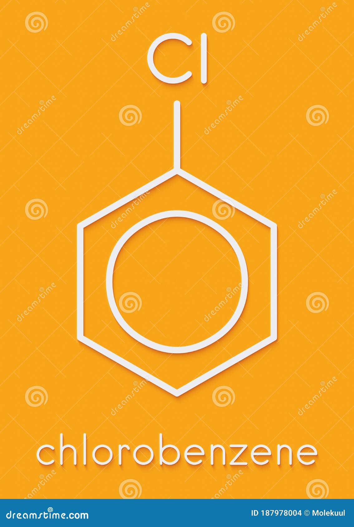 Chlorobenzene Industrial Solvent Molecule. Skeletal Formula. Stock ...