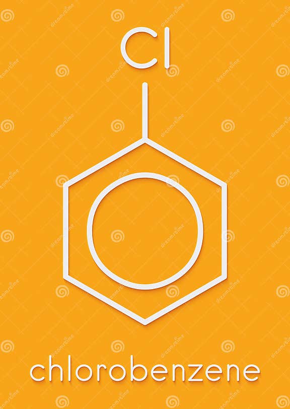Chlorobenzene Industrial Solvent Molecule. Skeletal Formula. Stock ...