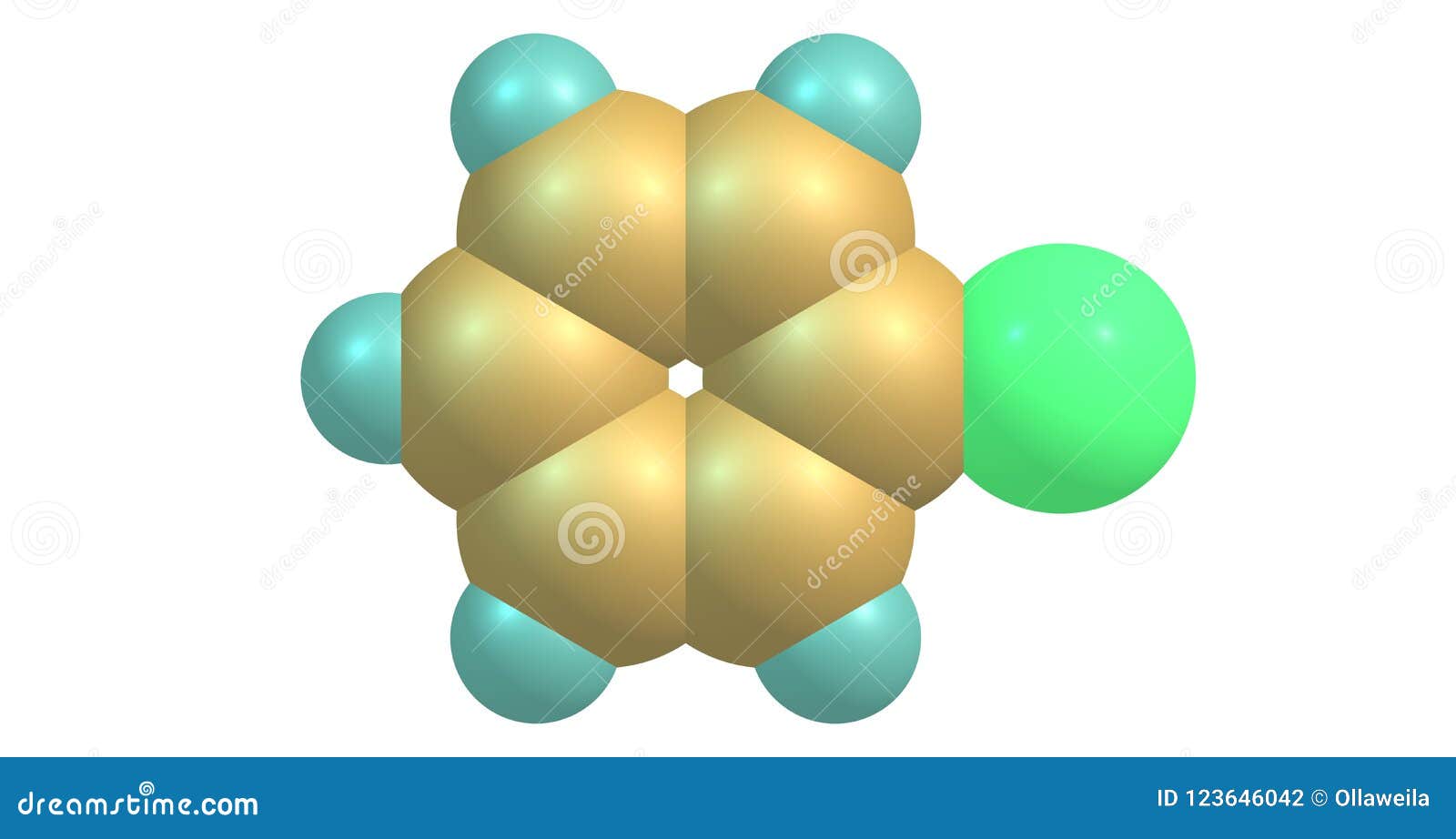 Chlorobenzene Molecular Structure Isolated on White Stock Illustration ...