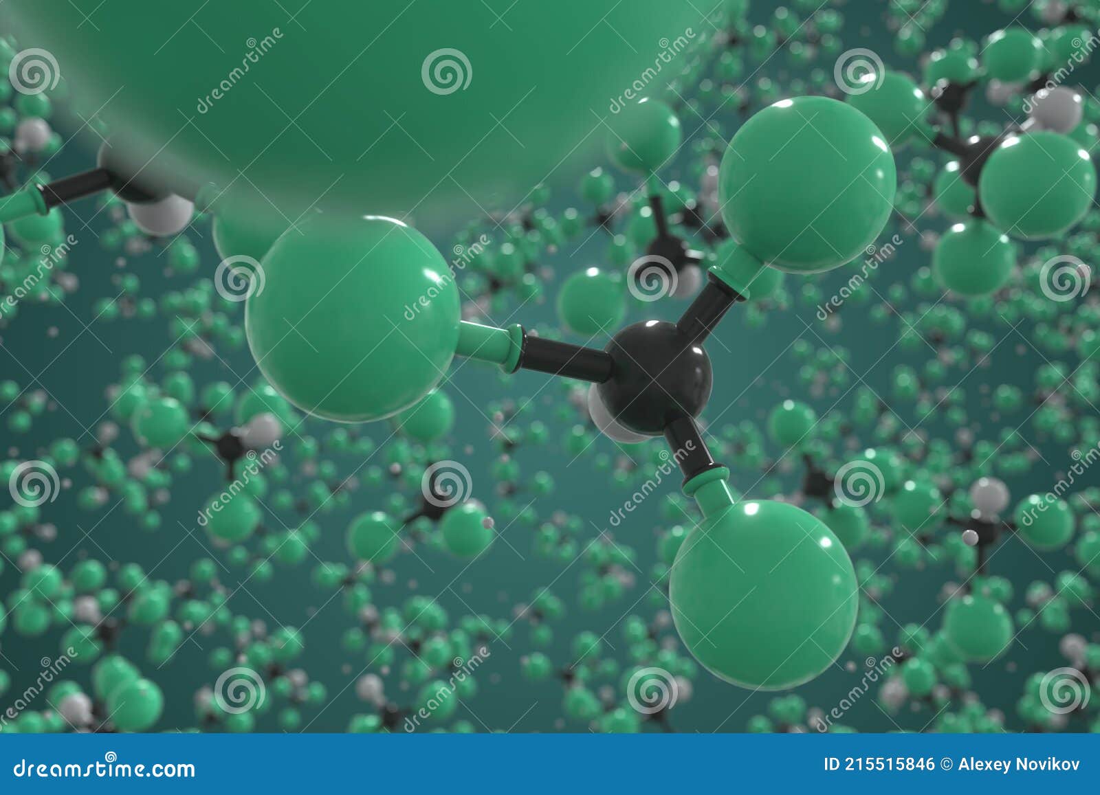Chlorodifluoromethane Molecule, Scientific Molecular Model, 3d ...