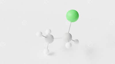 Chloroethane Molecule 3d, Molecular Structure, Ball and Stick Model ...