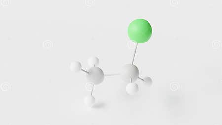 Chloroethane Molecule 3d, Molecular Structure, Ball and Stick Model ...