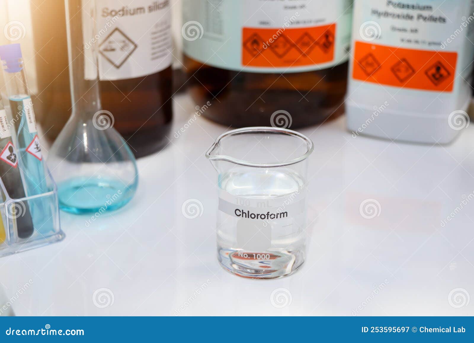Chloroform in Glass, Chemical in the Laboratory Stock Image - Image of ...