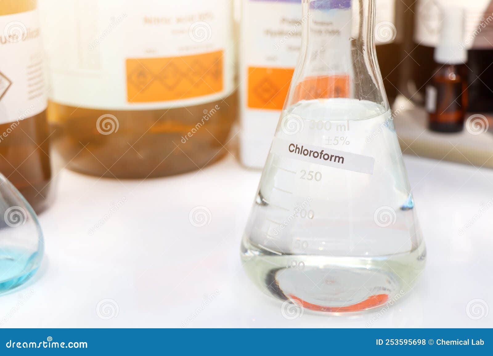 Chloroform in Glass, Chemical in the Laboratory Stock Photo - Image of ...