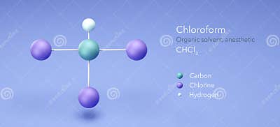 Chloroform, Molecular Structures, Anesthetic, Ball and Stick Model 3d ...