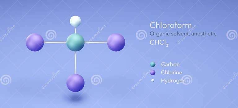 Chloroform, Molecular Structures, Anesthetic, Ball and Stick Model 3d ...