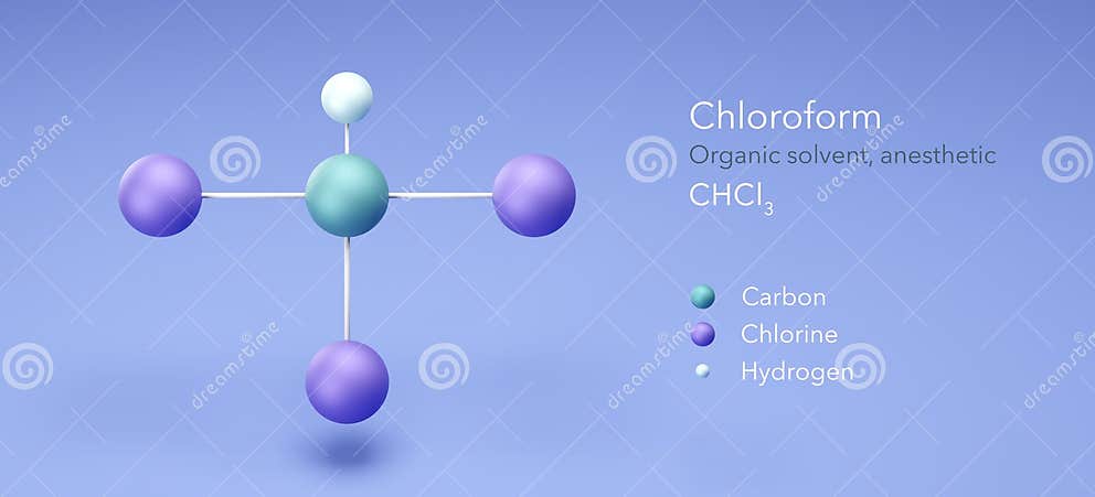 Chloroform, Molecular Structures, Anesthetic, Ball and Stick Model 3d ...