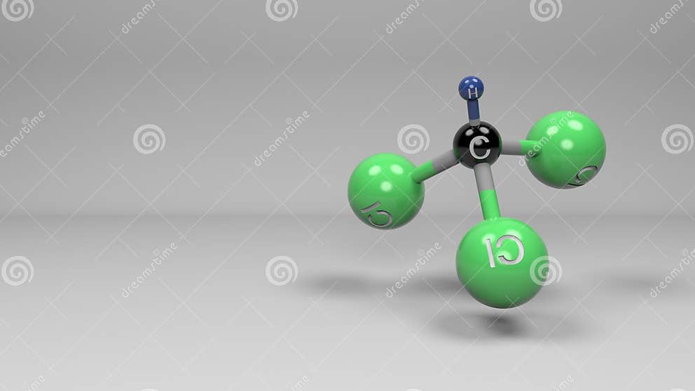 Chloroform Molecule 3D Illustration. Stock Illustration - Illustration ...