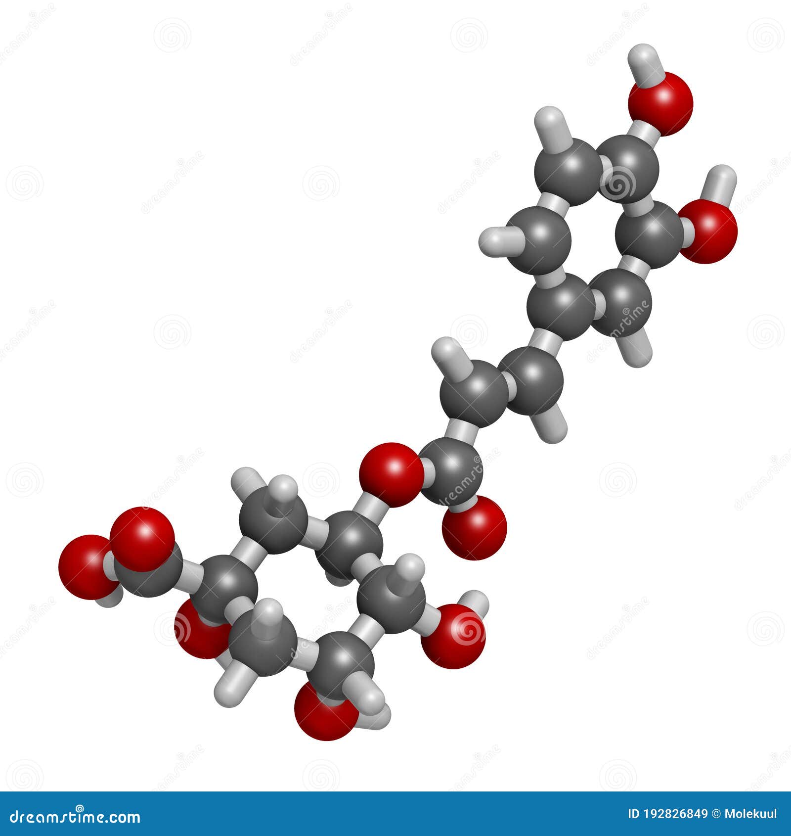 Chlorogenic Acid Herbal Molecule. 3D Rendering Stock Image ...