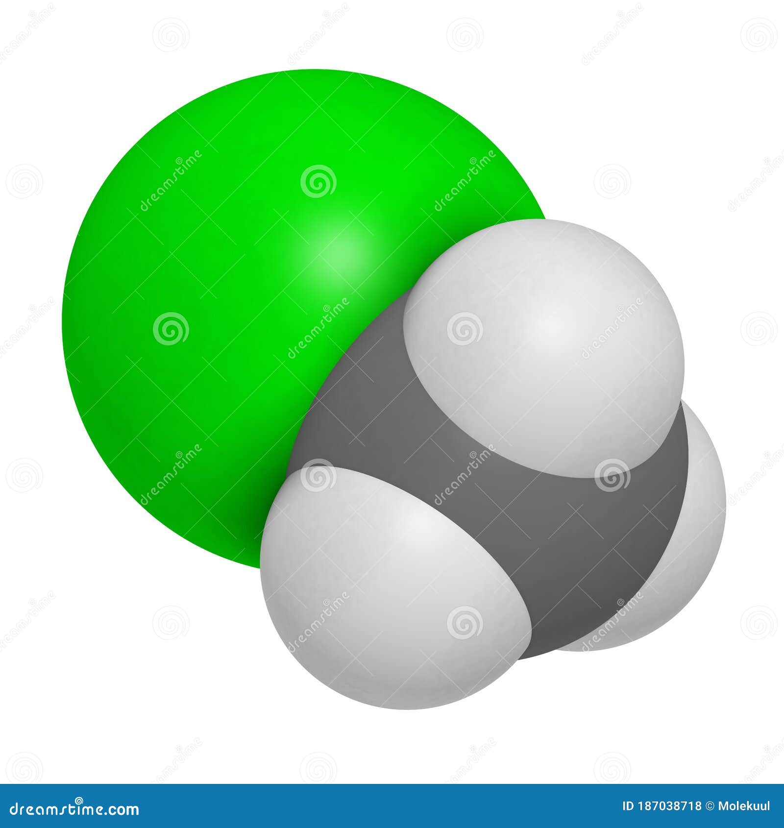 Chloromethane (methyl Chloride) Molecule. 3D Rendering Stock ...