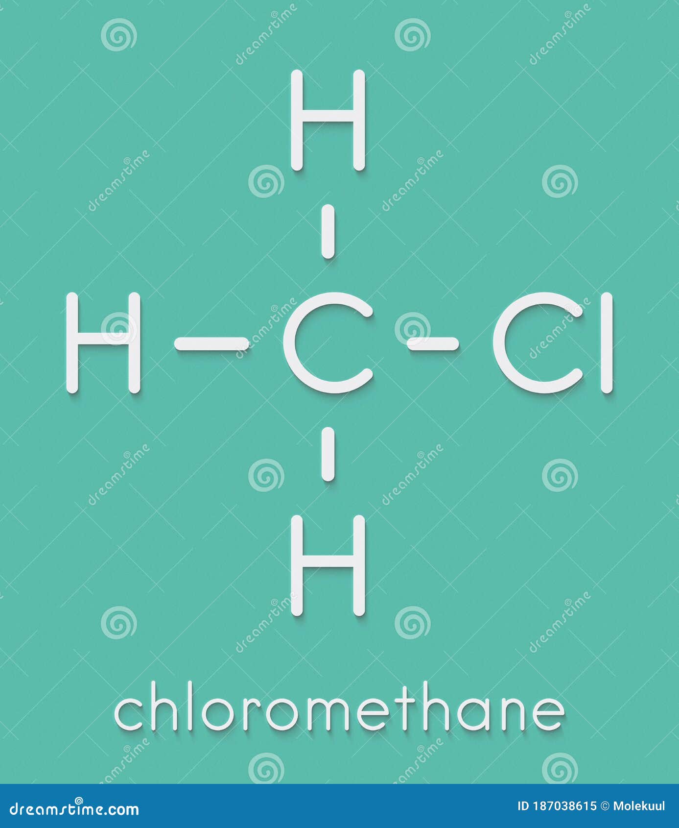 Chloromethane Methyl Chloride Molecule. Skeletal Formula. Stock ...