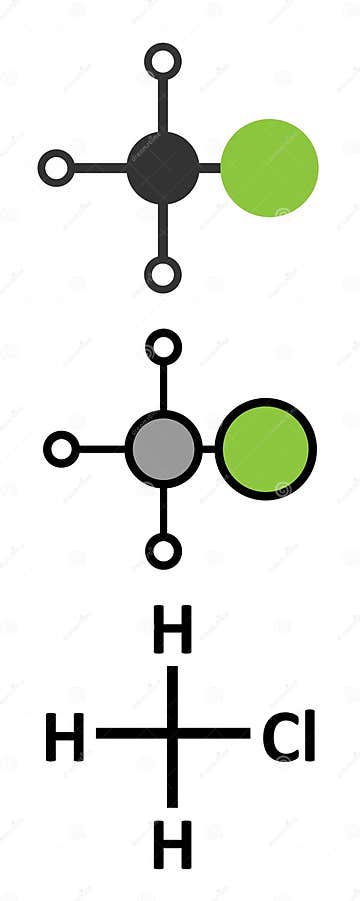 Chloromethane (methyl Chloride) Molecule Stock Vector - Illustration of ...