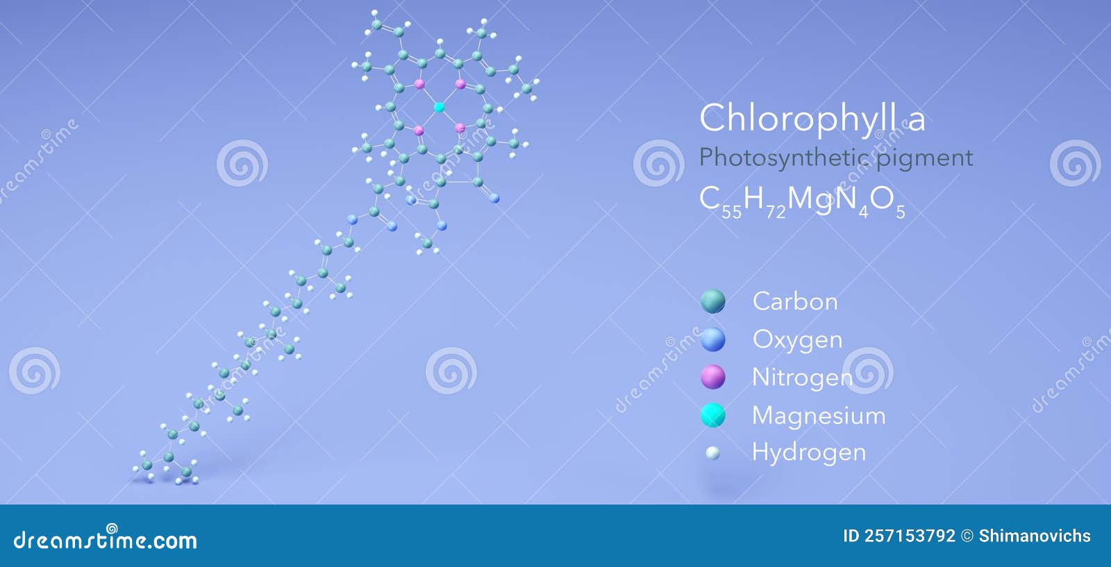 Chlorophyll a, Molecular Structures, Photosynthetic Pigment, 3d Model ...
