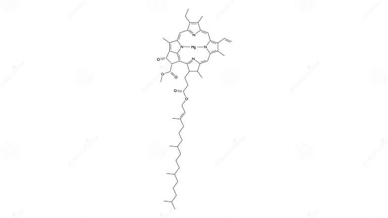 Chlorophyll a Molecule, Structural Chemical Formula, Ball-and-stick ...