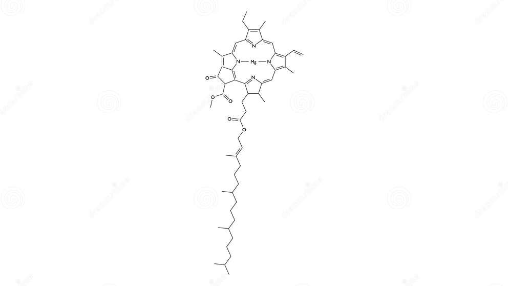 Chlorophyll a Molecule, Structural Chemical Formula, Ball-and-stick ...
