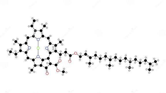 Chlorophyll a Molecule, Structural Chemical Formula, Ball-and-stick ...
