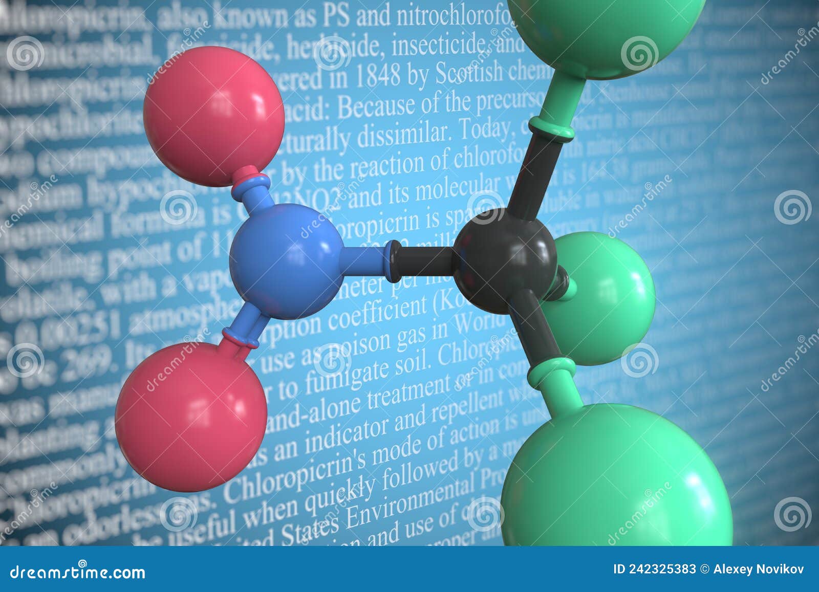 Chloropicrin Molecule, Ball-and-stick Molecular Model. Chemical 3d ...
