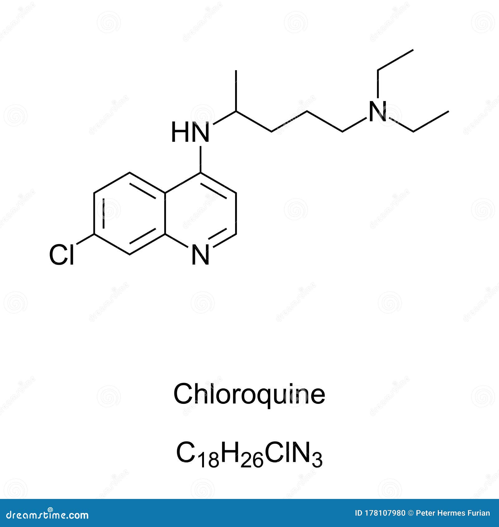 Chloroquine Skeletal Formula and Molecular Structure Stock Vector ...