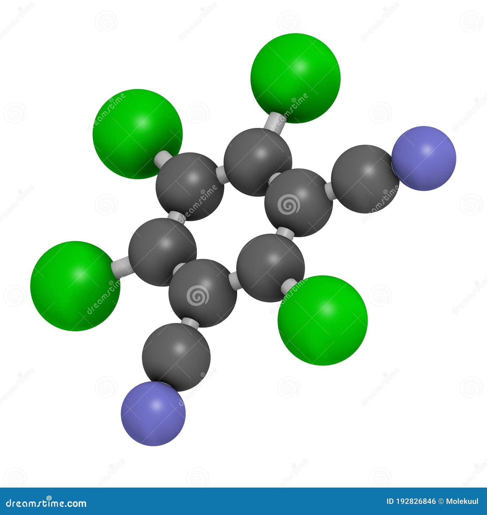 Chlorothalonil Pesticide Molecule. 3D Rendering Stock Photo ...