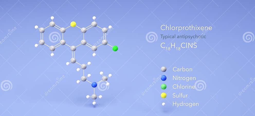 Chlorprothixene Molecule, Molecular Structures, Typical Antipsychotic ...