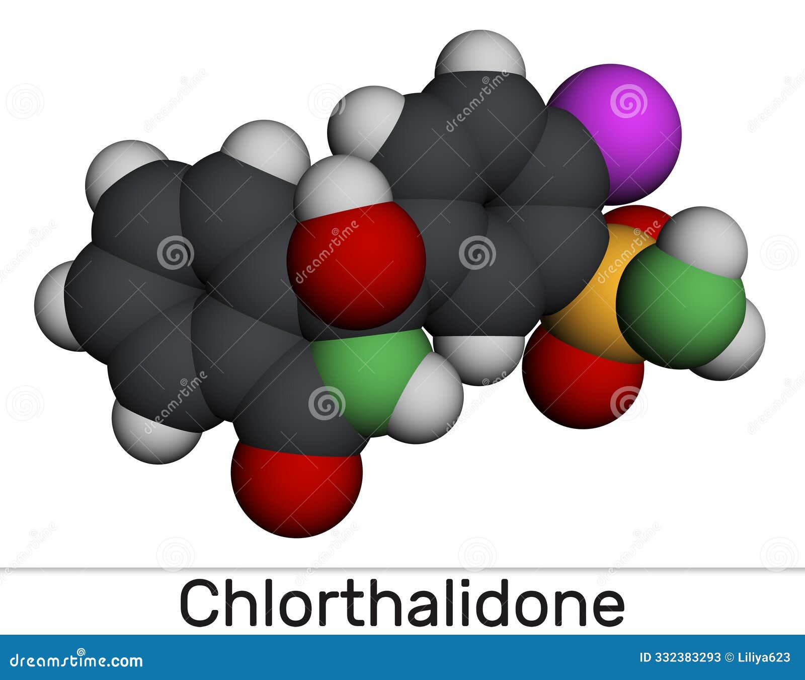 Chlorthalidone Molecule. It Is Diuretic Drug. Structural Chemical ...