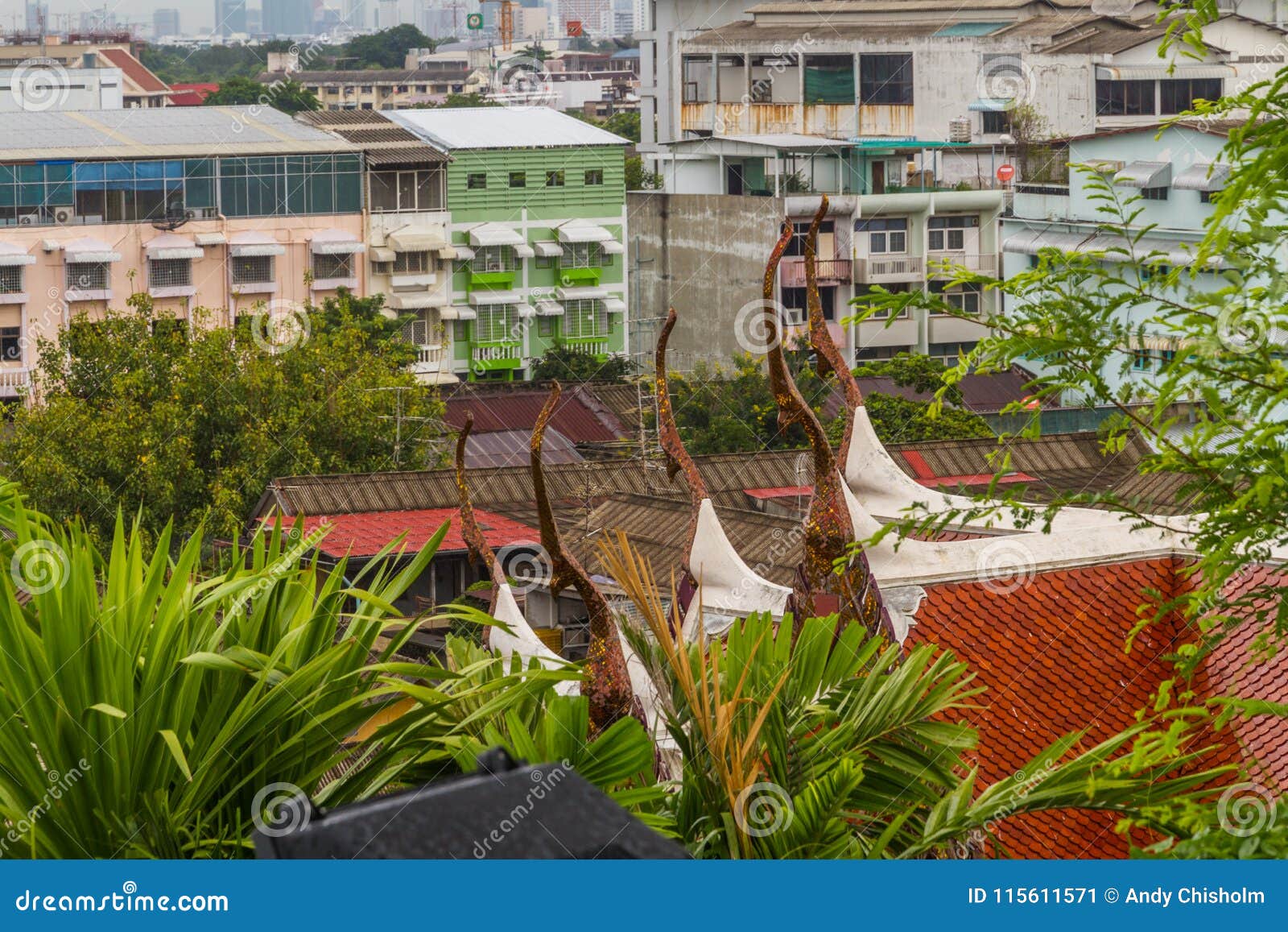 Roof with Cho Fa Finials on Buddhist Temple. Stock Image - Image of ...