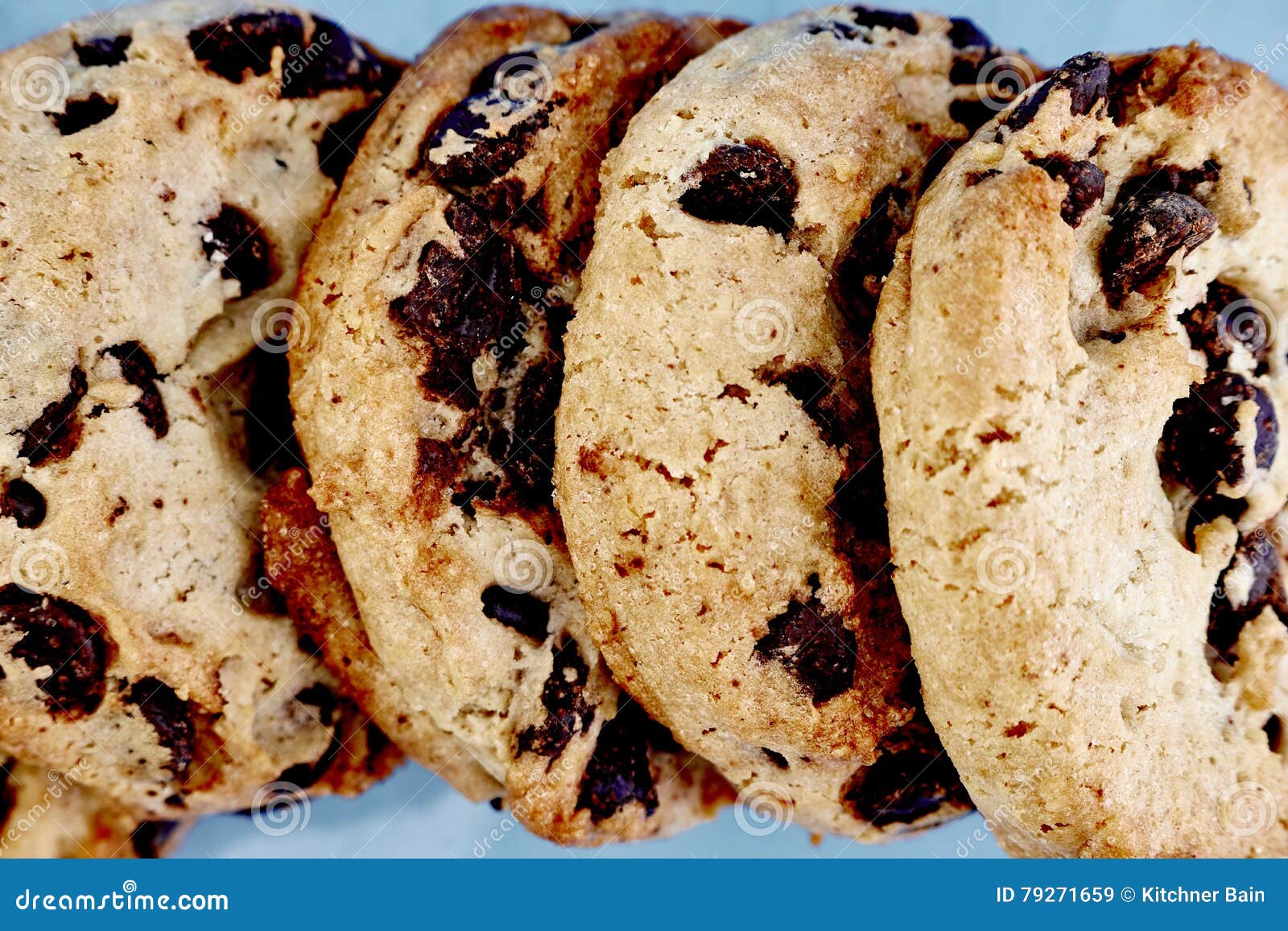 Choc Chip Cookies stock image. Image of chocolate, stack - 79271659