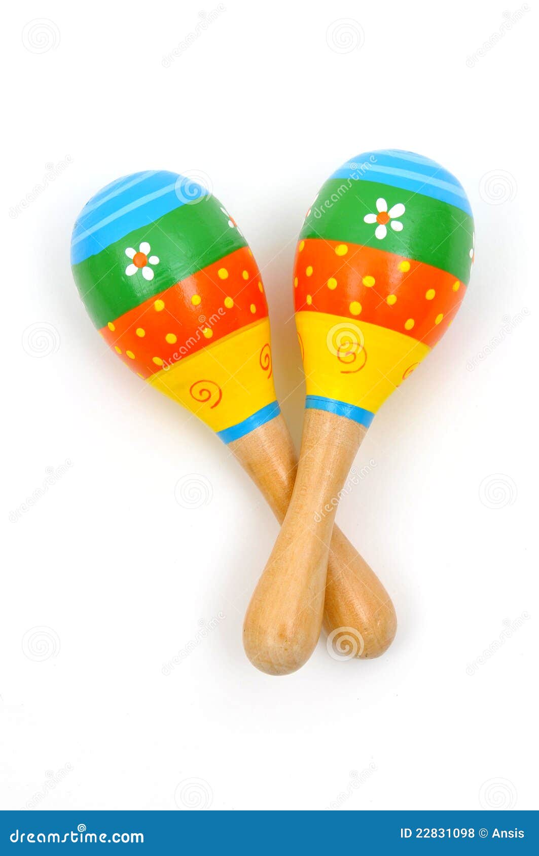 Chocalho Dois De Madeira Fotos de Stock Royalty Free - Imagem: 22831098