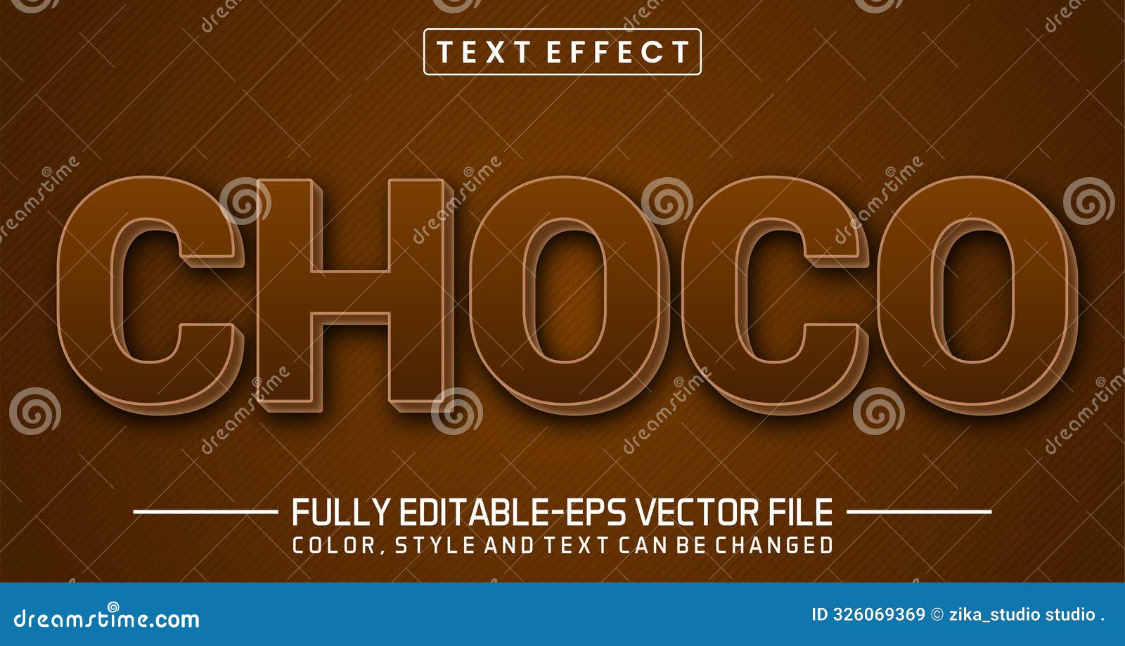 Choco Brown Font Text Effect Editable Vector Illustration ...