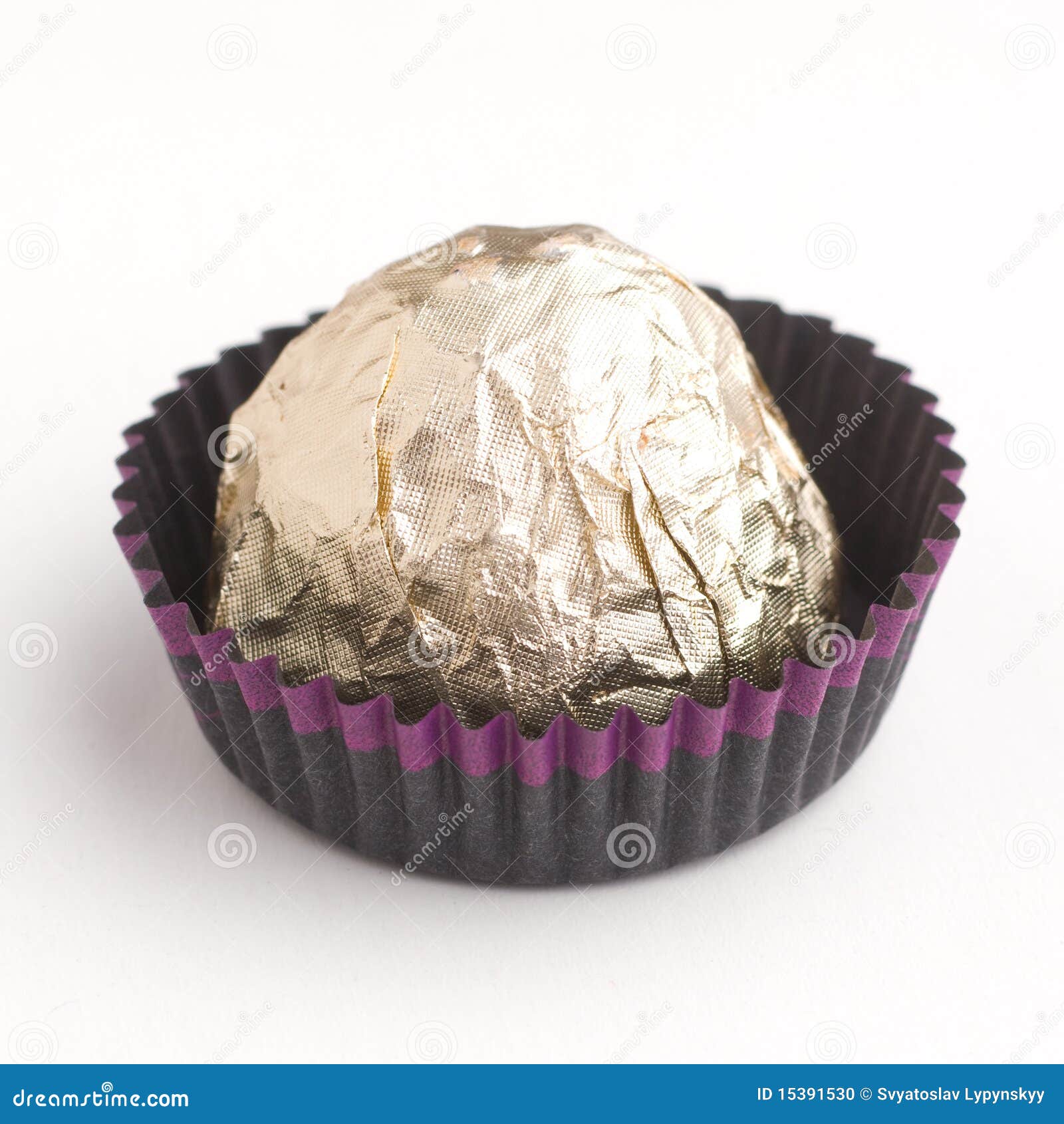 Choco candy in golden foil stock photo. Image of dark - 15391530