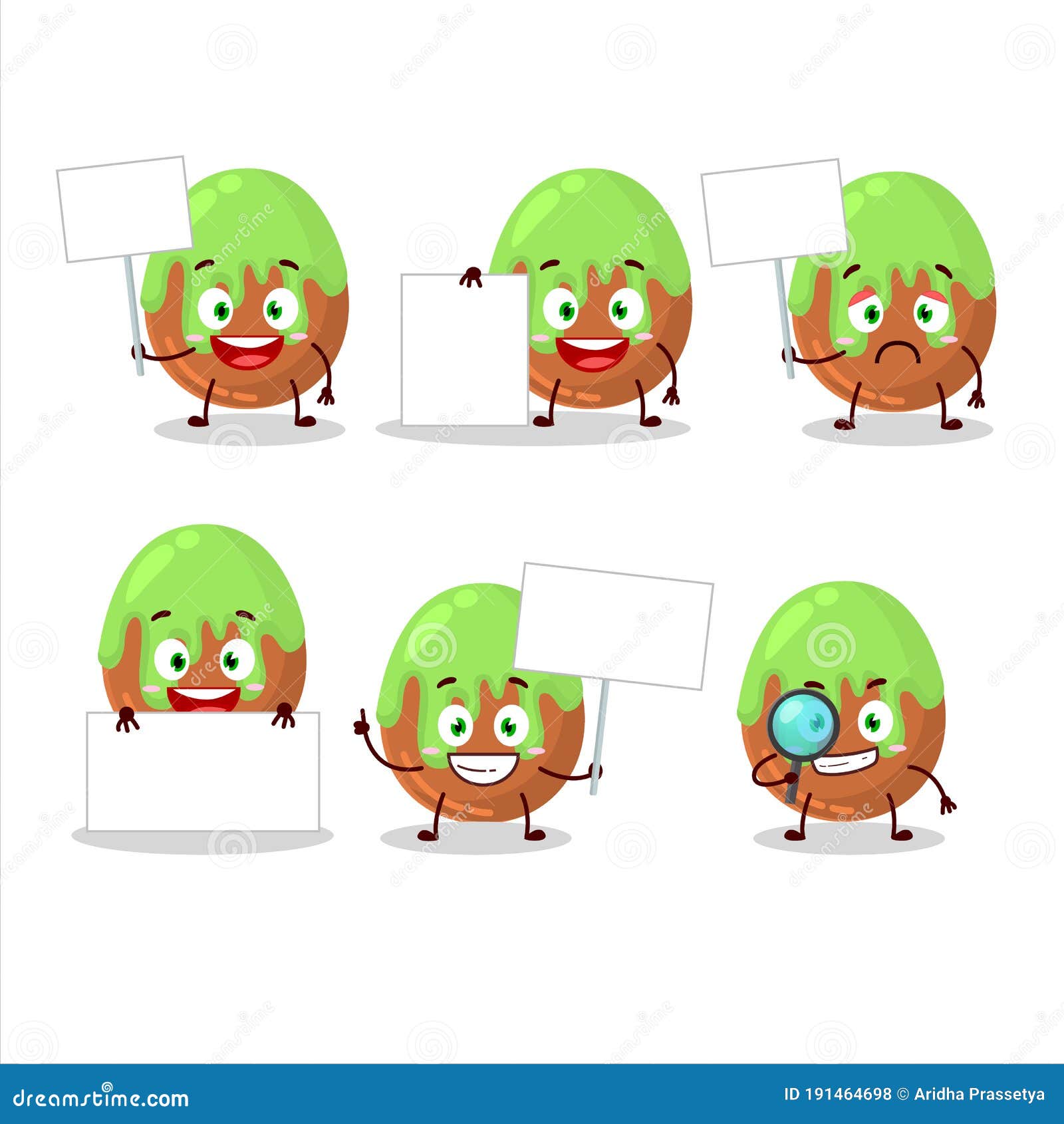 Choco Green Candy Cartoon Character Bring Information Board Stock ...