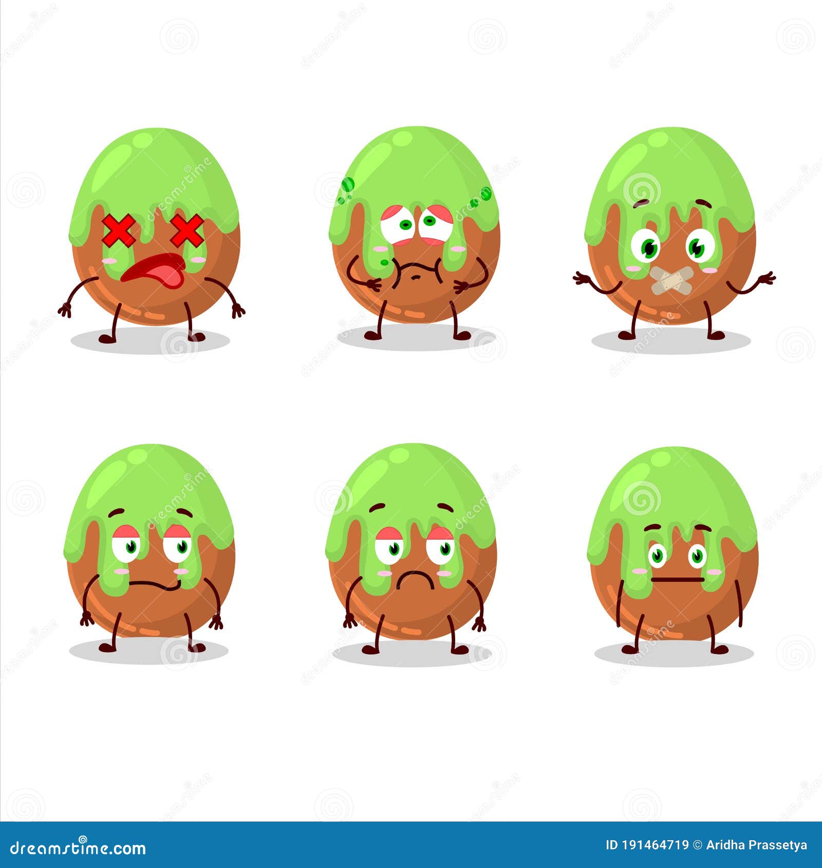 Choco Green Candy Cartoon Character with Nope Expression Stock Vector ...